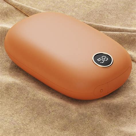 Нагревател за ръце Power Bank Usb Цифров дисплей 10000mah оранжев Emag Bg