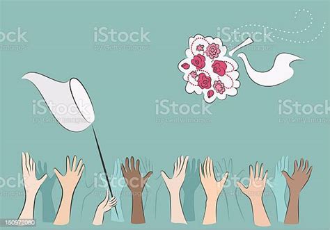 결혼식 부케를 포착 결혼식에 대한 스톡 벡터 아트 및 기타 이미지 결혼식 재미 부케 Istock