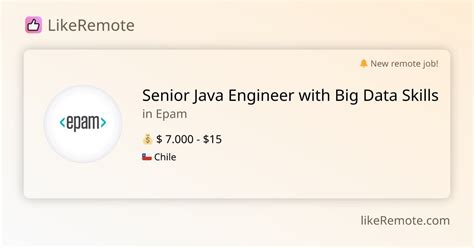 📩 Senior Java Engineer With Big Data Skills At 🏢 Epam Salary 💰 7000