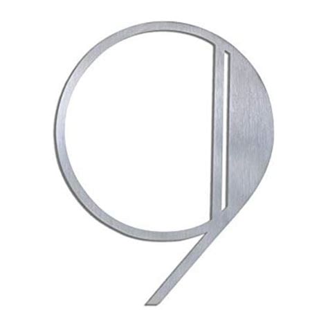 Nach Brushed Finish Stainless Steel Art Deco Floating House Number For