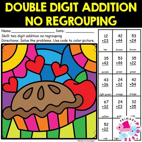 2 Digit Addition Color By Number Worksheets Infoupdate Org