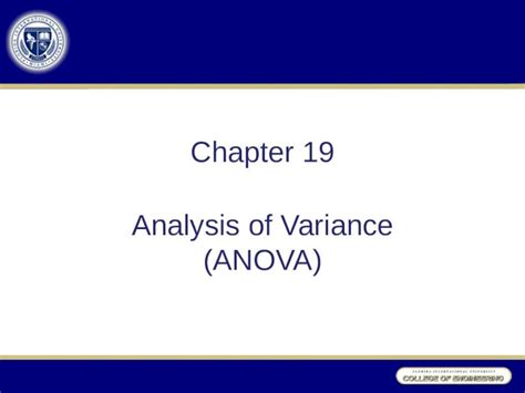 Pptx Chapter 19 Analysis Of Variance Anova Anova How To Test A