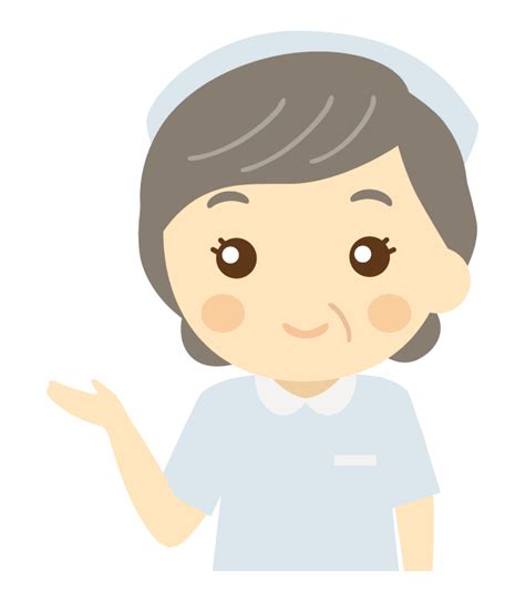 シニア（女性）の看護師さんのイラスト 無料のフリー素材 イラストエイト