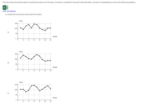 Solved X五 Open Spreadsheet A Choose The Correct Time Series