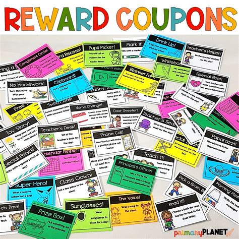 Reward Coupons Classroom Management Toolbox