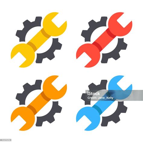 유지 관리 아이콘을 설정합니다 흰색 배경에 고립 된 벡터 아이콘 It 지원에 대한 스톡 벡터 아트 및 기타 이미지 It 지원 개념 건설 기계류 Istock