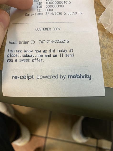 Subway Receipt Says Lettuce Know Rmildlyinteresting