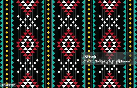 추상 민족 기하학적 패턴 벡터 아메리카 원주민 멕시코 아즈텍 모티프와 보헤미안 패턴 벡터 요소 배경 벽지 인쇄 포장 타일을 위해 설계되었습니다 0명에 대한 스톡 벡터 아트