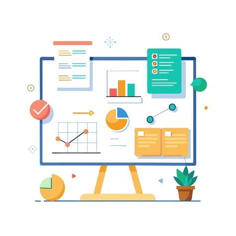 Premium Vector Interactive Whiteboard With Diagrams And Notes Vector