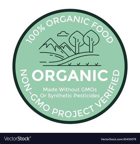 Non Gmo Project Verified Organic Food Labels Vector Image