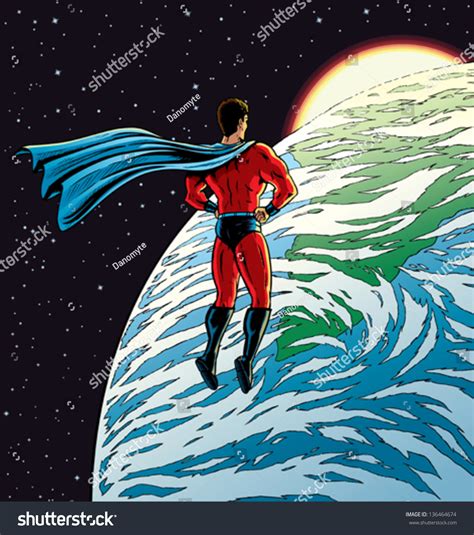 Super Hero Over Earth Stock Vector Royalty Free Shutterstock