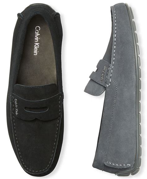 Calvin Klein Mens Black Ivan Suede Drivers Macys