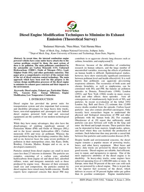 My Published Paper 1 Pdf Diesel Engine Exhaust Gas