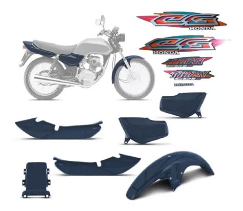 Kit Carenagem 3 Peças Moto Cg Titan 125 1999 Adesivos Escorrega o
