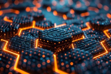 Premium Photo Abstract Isometric Hexagonal Grids With Technology