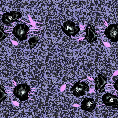 Premium Vector Seamless Black And Blue Floral Apttern For Fabrics