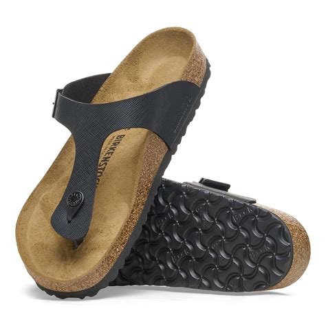 Buy Black Gizeh Saffiano Birko Flor Sandals Online Birkenstock