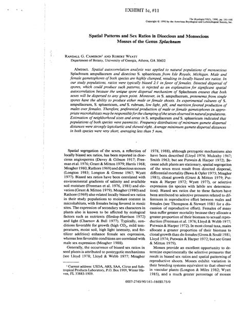 Pdf Spatial Patterns And Sex Ratios In Dioecious And Monoecious