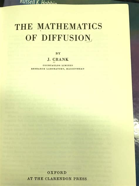 Intermediate Physics For Medicine And Biology The Mathematics Of Diffusion