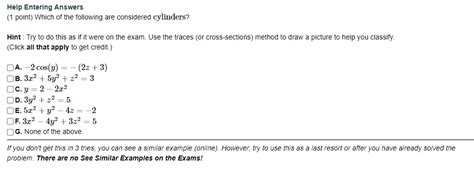 Solved Help Entering Answers1 ﻿point ﻿which Of The