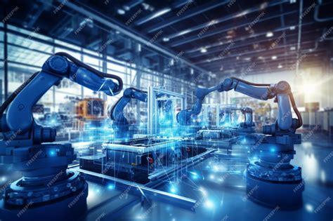 Industrial Iot And Industry 40 In Smart Factory Premium Ai Generated Image