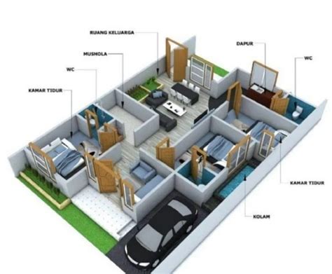 Denah Kamar Kost 3x3 Kamar Mandi Dalam Gambar Design Rumah
