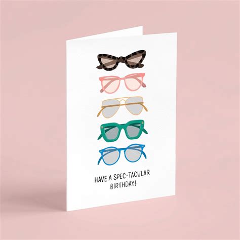 Spectacular Birthday Card Glasses Birthday Card Illustrated Birthday