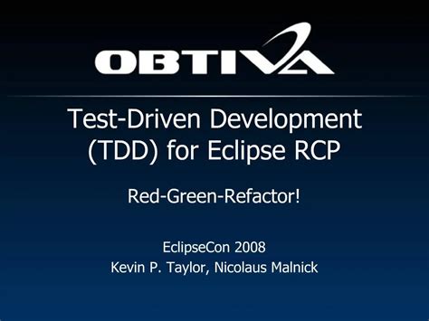 Ppt Test Driven Development Tdd For Eclipse Rcp Powerpoint Presentation Id294262