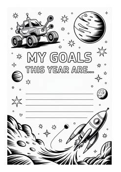 My Goals This Year 25 Fun And Creative Coloring Pages With Writing Spaces