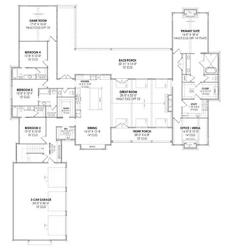 Transitional House Floor Plans 3638 Sq Ft 7 Bedroom 2 Story