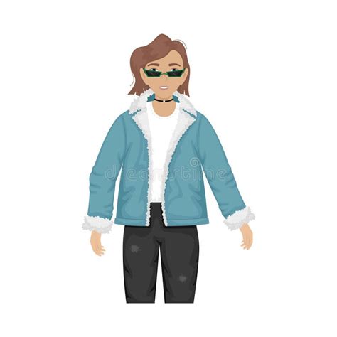 Fashionable Girl Denim Jacket Stock Illustrations 238 Fashionable