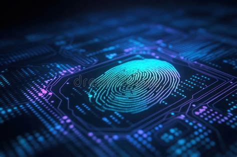 Fingerprint Scan Provides Cyber Security Access Generative Ai Stock Illustration Illustration