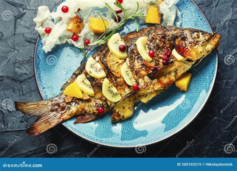 Fragrant Nutrient Baked Fish Stock Image Image Of Eating Bream