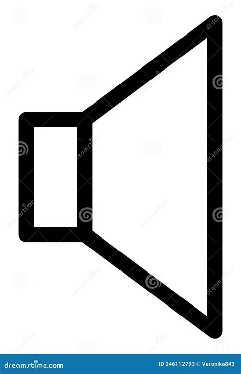 扬声器图标轮廓 白色隔离的体积矢量图插图 向量例证 插画 包括有 对象 噪声 通知 界面 照片 246112793