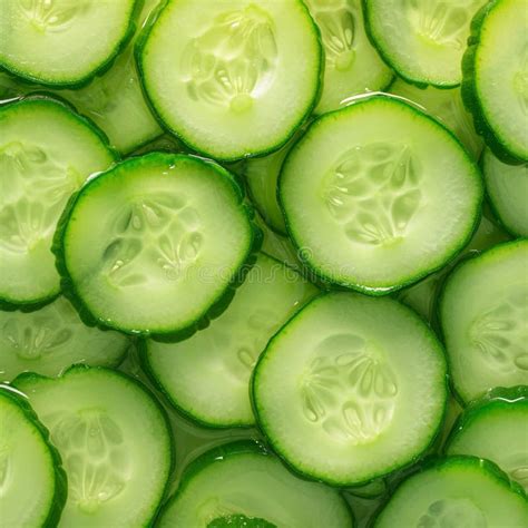 Green Freshness Backdrop Slices Of Cucumber Backlit For Texture Stock Illustration