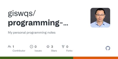 Github Giswqsprogramming Notes My Personal Programming Notes