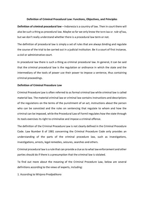 Definition Of Criminal Procedural Law Then In Court There Will Also
