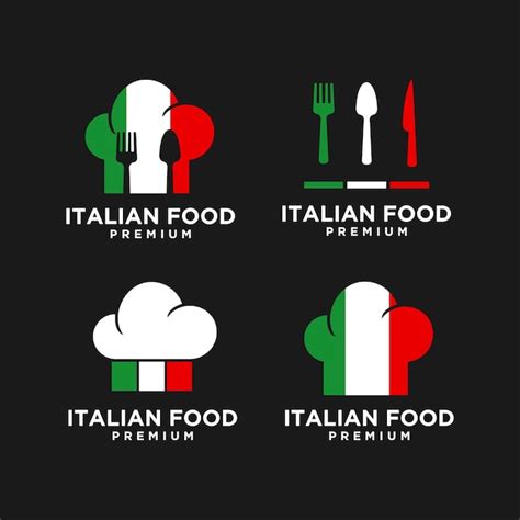 Premium Vector Set Of Italian Food Vector Logo Design Illustration