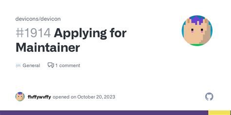 applying for maintainer · devicons devicon · discussion 1914 · github