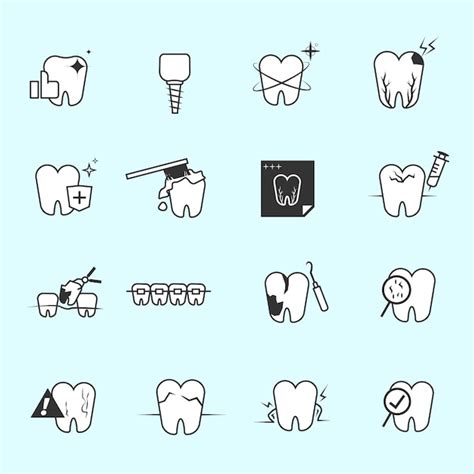 Premium Vector A Set Of Icons About Teeth
