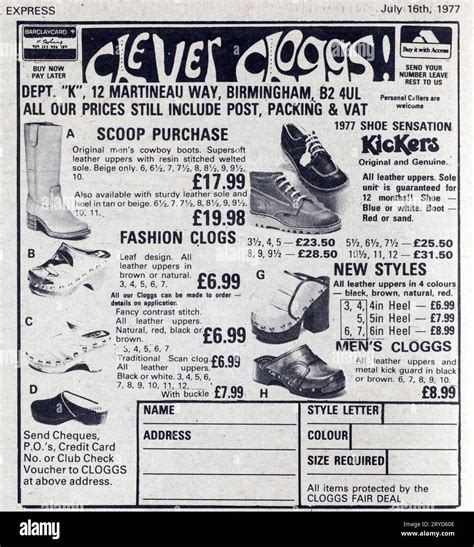 Advert For Clogs In 1970s Issue Of Nme New Musical Express Music Paper