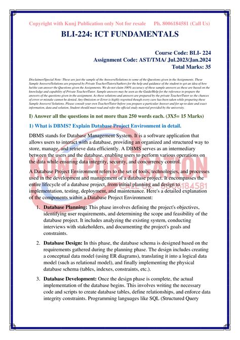 IGNOU BLI SOLVED ASSIGNMENT ENGLISH MEDIUM