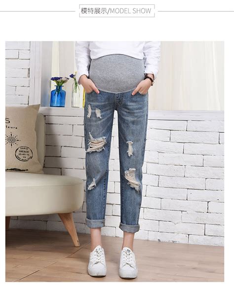 Maternity Jeans Stomach Lift Soft Cloth Stretch Je Grandado