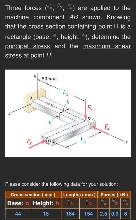 Solved Three Forces X 7 X Are Applied To The Machine