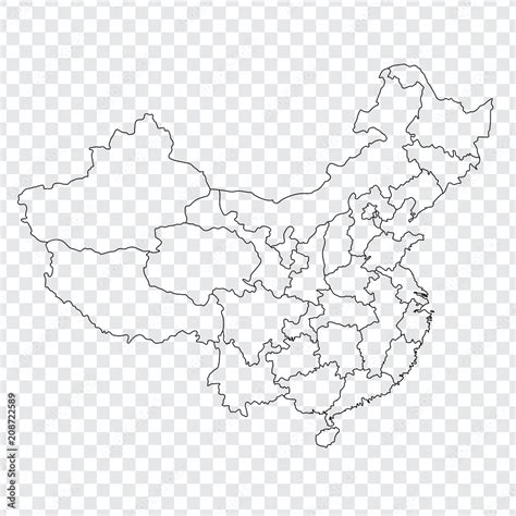 Vecteur Stock Blank Map China Map Of China With The Provinces High