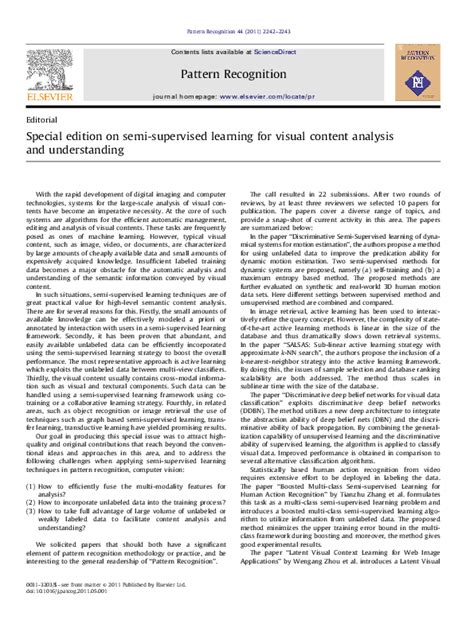 Pdf Special Edition On Semi Supervised Learning For Visual Content