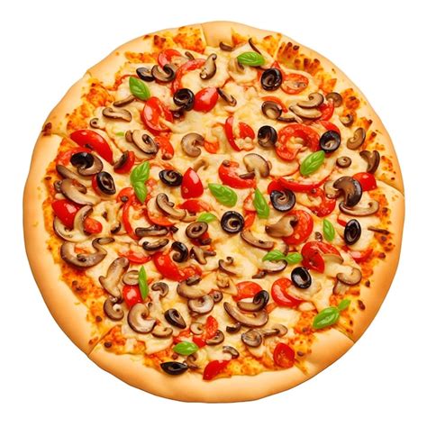 Premium Ai Image A Pizza With Mushrooms Green Peppers And Mushrooms