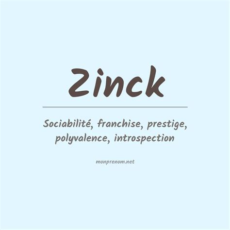 Signification Du Prénom Zinck