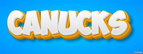 Canucks 3D Amarelo Branco Gerador De Efeitos De Texto