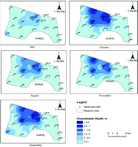 Spatial And Temporal Distribution Of Gw Depth Download Scientific Diagram